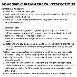 UrbanRed Self Adhesive Ceiling Or Wall Curtain Track (9.8 FT, 3 Meters) - No Drill, Screws, or Tools Curtain Rod, No Damage Curtain Track, Curtain Hangers, Adhesive Curtain Rod (Non-Flexible)