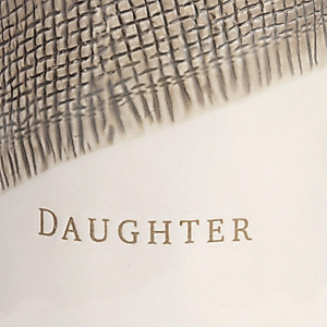 DEMDACO Mother and Daughter Hug Glossy Cream 12 ounce Stoneware Ceramic Mugs Set of 2