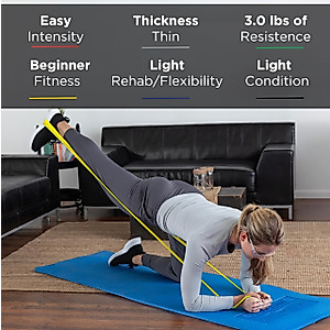 THERABAND Resistance Bands Set, Professional Elastic Band For Upper & Lower Body Exercise, Strength Training without Weights, Physical Therapy, Pilates, Rehab, Yellow & Red & Green, Beginner