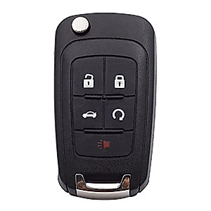 5 Buttons Keyless Remote Flip Car Key Fob Fit for Chevy Camaro 2010-2016/Chevy Cruze 2010-2016/Chevy Equinox 2010-2016/Chevy Malibu 2010-2016 FCC OHT01060512 (1)