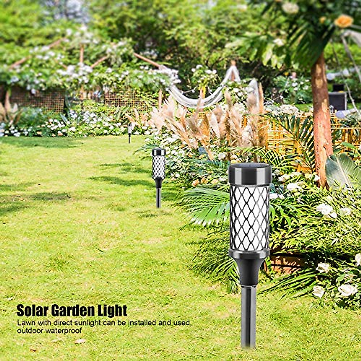 10LED Solar Garden Light, Solar Charging Home Courtyard Lawn Light, ABS+ Polysilicon Plat Decoration Lamp, Suitable for Outdoor Use