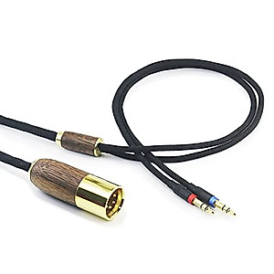 NewFantasia 4-pin XLR Balanced Cable 6N OCC Copper Silver Plated Cord Walnut Wood Shell Compatible with Hifiman Sundara, Ananda, Arya, HE400SE, HE4XX, HE-400i Headphone (2 x 3.5mm Version) 2.1m