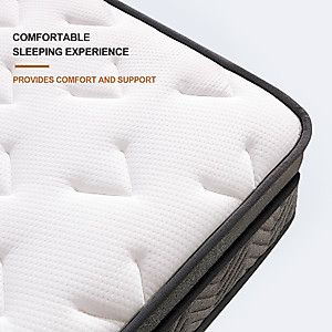 Hotkid,Queen Mattress, 12 Inch Hybrid Queen Size Mattress in a Box,Medium Firm Mattress with Comfortable High Density Foam and Individual Pocket Spring for Motion Isolation,Pressure Relief