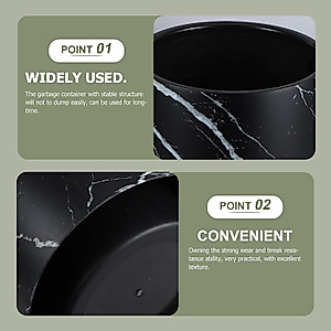 VOSAREA Marble Trash Can 12L Round Garbage Bin Double Layer Waste Basket Container for Bathrooms Kitchens Home Office Hotel B