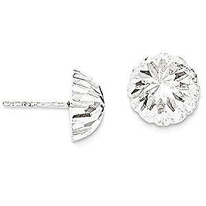 14K White Gold Half Ball Stud Earrings