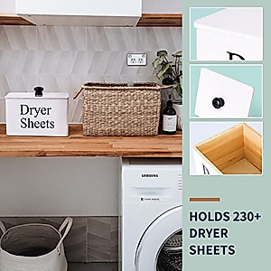 Dryer Sheet Holder, Dryer Sheet Dispenser, Wood Dryer Sheet Container Box For Laundry Room, Rustic Dryer with Lid, Farmhouse Home Decor Organizer,Fabric Softener Storage Bin