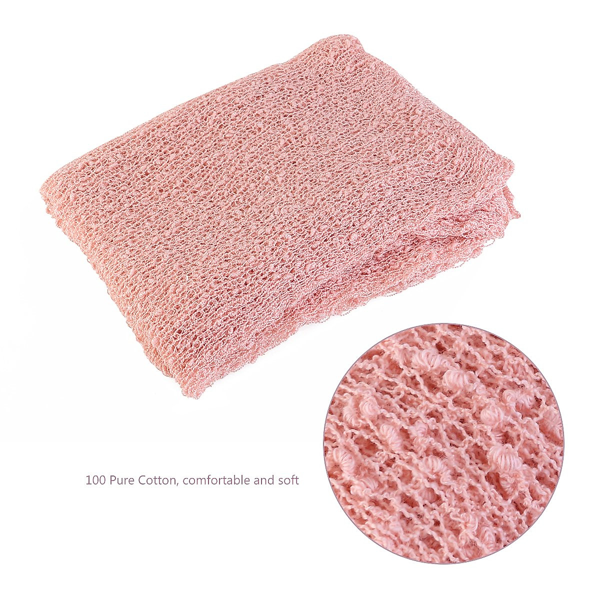 Tinksky Long Ripple Wrap, DIY Newborn Baby Photography Wrap-Baby Photo Props Favors (Snow Tooth-Colored)