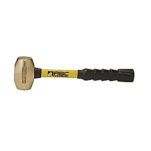 ABC Hammers ABC4BFB Brass Hammer with 12" Fiberglass Handle, 4-Pound