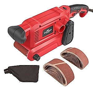 Excited Work 7Amp Belt Sander with 20 Pcs Sanding belt, 3 x 18 Inch Belt Sander with Screw Clamps,Dust bag — Sanders for Derusting, Stripping Paint and Polishing,EWBS01D