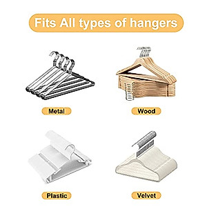 Double Sided Hanger Hooks Space Saver - 20 PCS Clothes Hanger Connector Hooks - Premium Cascading Hooks Extender Clips, Heavy Duty Space Saving for Closet White