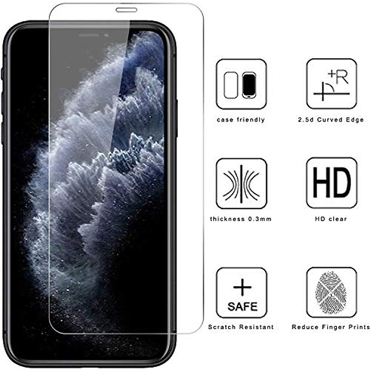 ToneGod iPhone Xs Max Screen Protector, iPhone 11 Pro Max Screen Protector [3 Pack, 6.5"] 9H Hardness Tempered Glass Screen Protector for iPhone Xs Max/ 11 Pro Max, Case Friendly, Anti-Scratch