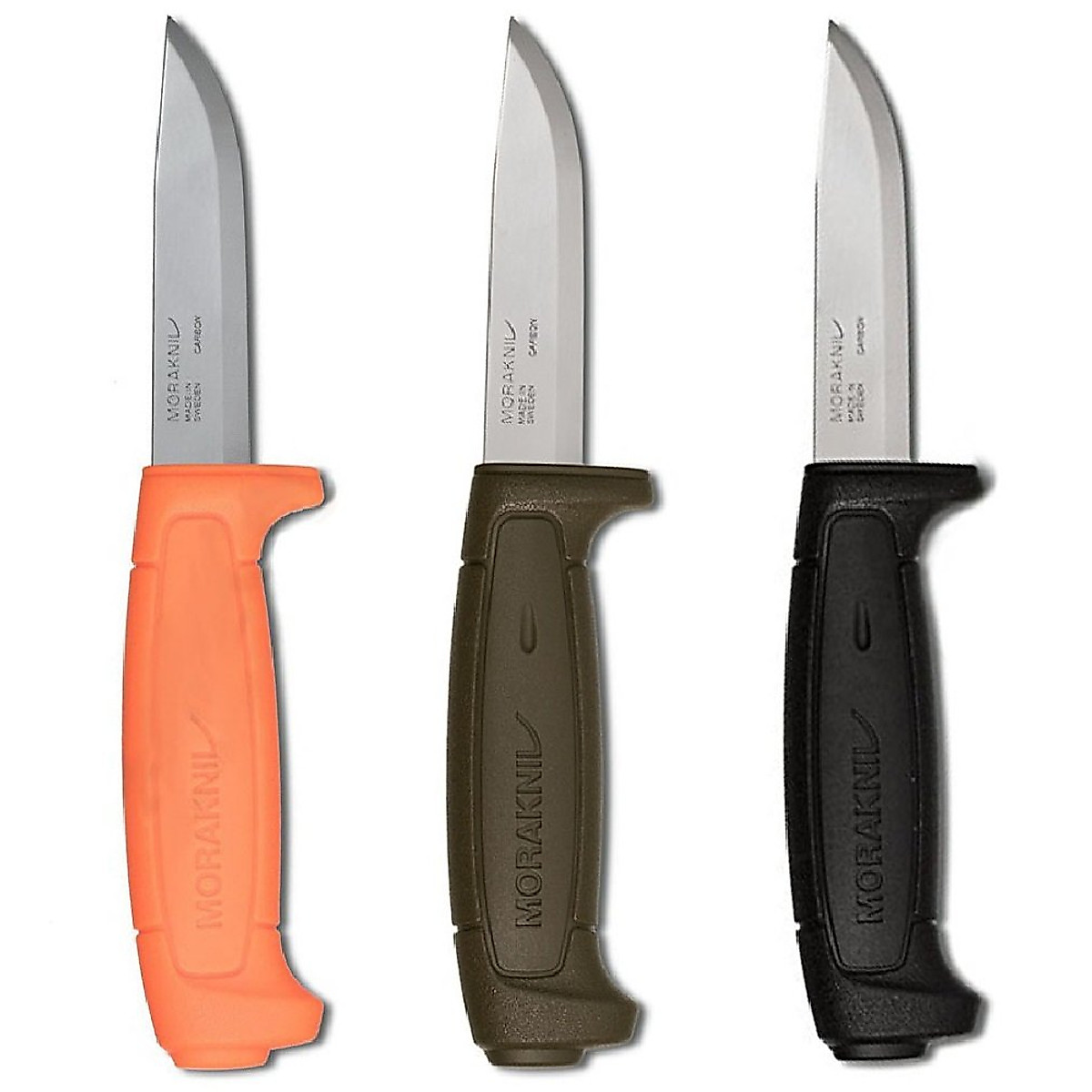 Morakniv Basic 511 Fixed Blade Knife w/Molded Polymer Sheath Black, Green & Orange Combo