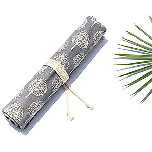 BUSOHA Roll Up Paint Brush Holder Artist Canvas Roll Pouch Bag Makeup Brushes Case Organizer Rollup Protection（15 inch ,Without Brushes）