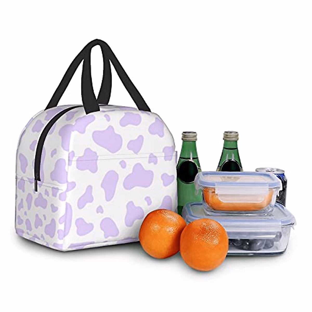 Ucsaxue Purple Cow Lunch Box Reusable Lunch Bag Picnic Insulated Cooler Travel Tote Bags School Container For Teen Boys Girls Lunch Boxes