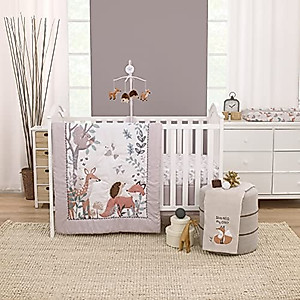 Little Love by NoJo Woodland Meadow Taupe, Sage, Tan and White Forest Friends Super Soft Contoured Changing Pad Cover