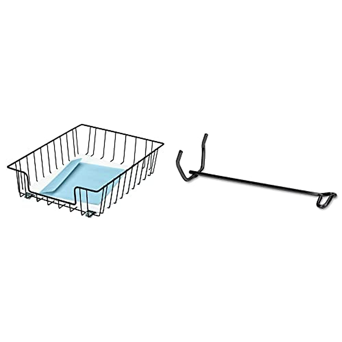 Fellowes 60112 Workstation Letter Desk Tray Organizer, Wire, Black & Partitions Additions Stacker Set (63112), Black