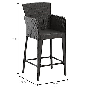 Christopher Knight Home Anaya Wicker Bar Stool, 45", Multibrown