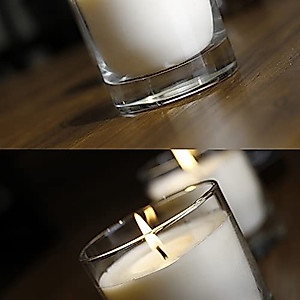Jar Candle, 8oz Soy Wax Candle(1 Pack),35 Hours Long Burning Pillar Candle, White Pillar Candle in 10oz Old-Fashioned Whiskey Glass