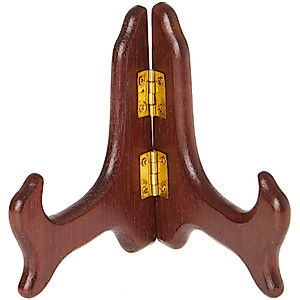 Bard's Hinged Medium Wood Plate Stand, 4" H x 5" W x 3" D (For 3.5" - 5" Plates)