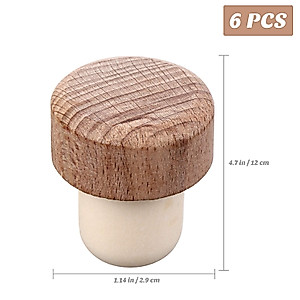 6 Pcs Wooden Wine Bottle Stopper Wood Wine Corks Crafts Replacement Corks for Wine Beer Bottle Glass Bottles DIY Craft