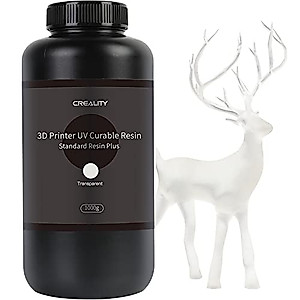 Creality 3D Printer Resin,1KG 405nm UV Curing Resin with High Precision Low Odor Quick Curing Standard Photopolymer Resin for LCD 3D Printers (Clear)
