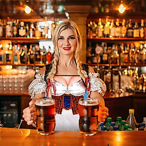 EBOOT 2 Pcs Oktoberfest Apron Female German Dirndl Oktoberfest Dress Novelty Aprons for Woman German Oktoberfest Party Beer (Charming Style)