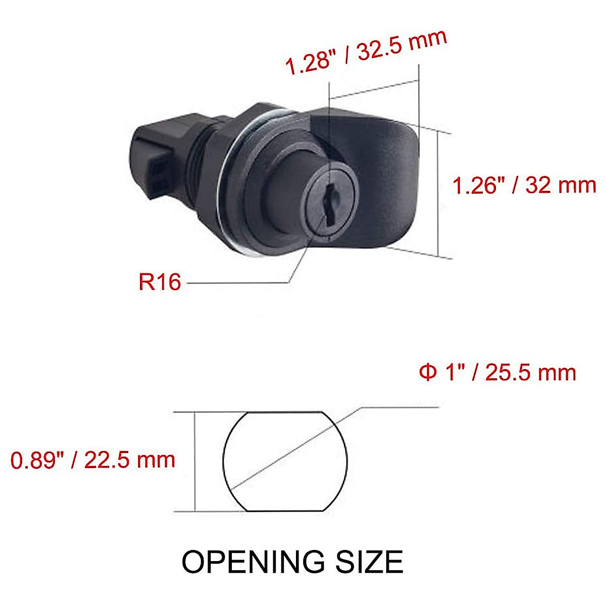 HOWDIA 2Pcs Push Button Lock Glove Box Latch, Tool Box Latch for Truck Tool Box Lock Replacement, Golf Push Cart Accessories, Marine Glove Box Plastic Tool Box Truck, Press The Switch