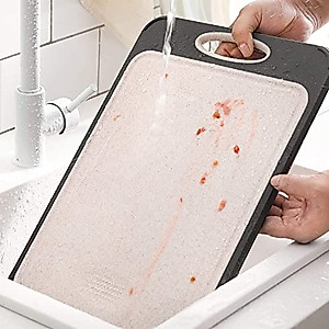 Cutting Board Double Sided, GUANCI Large Size 16”×11”, 316 Stainless Steel Cutting Board for Kitchen, Food-Grade, Stainless Steel and Wheat Straw PP, Easy to Clean