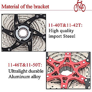 Bolany 8/9/10/11 Speed Cassette 11-40/42/46/50T Mountain Bike,Lightweight Bicycle MTB Cassettes, fit Shimano/SRAM/FSA/Campagnolo/KMC XC AM DH MTB 6/7/8/9/10/11S Chains