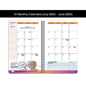 Dated High School Student Planner 2023-2024 Academic School Year, Small (5.5" by 8.5") Block Style Datebook with Classic High Block Cover