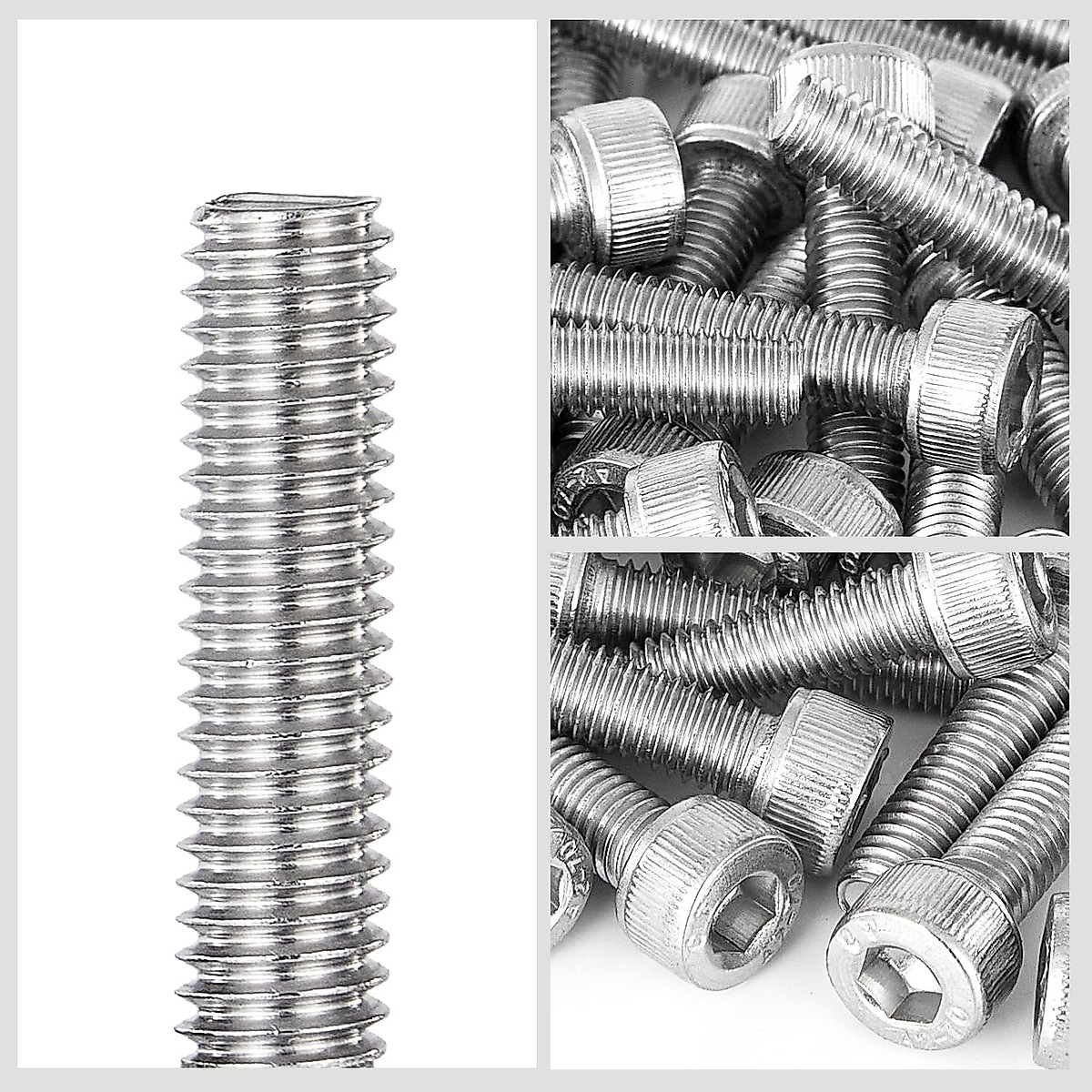 M5-0.8 x 25mm Hex Socket Head Cap Screws Bolts 304 Stainless Steel Metric Machine, Allen Hex Drive, Fully Thread, 50PCS