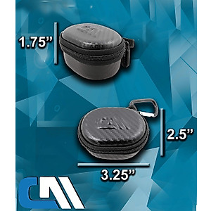 Casematix Handheld Travel Case Compatible with Samsung Galaxy Buds Plus Buds+ True Wireless Earbuds Bluetooth Earbuds and More, Water Resistant Compact Storage with Carabiner, Black