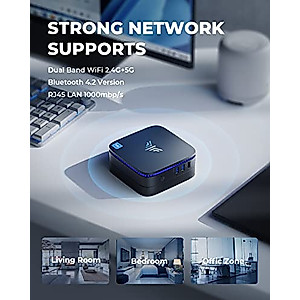 KAMRUI AK1PLUS Mini PC 16GB RAM, Intel 12th Alder Lake N95(up to 3.4 GHz) Mini Computer, Compact Small Desktop Computers Tower Support 4K UHD/HDMI 2.0/LAN/Dual-Band WiFi for Office Home Server