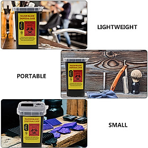 2Pcs Razor Blades Dispenser Case,Small Portable Sharps Container,Razor Blades Disposal Case,Disposable Razor Cutter Container,Barber Shop Storage Container