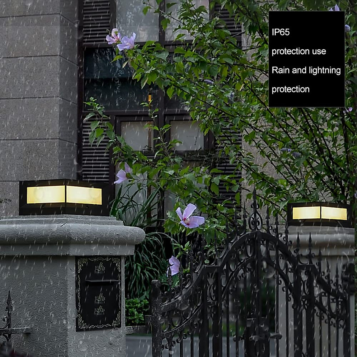 XLBHLH LED Post Light Outdoor, Modern Outdoor Column Lights IP65 Waterproof Aluminum Pillar Lights Outdoor Lighting for Yard Garden Patio Path with Acrylic Lampshade, 27X13CM