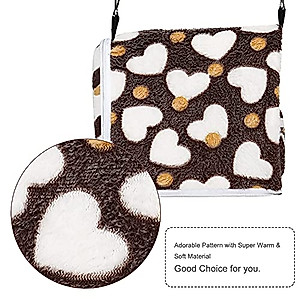 Petmolico Hamster Hammocks Tent Bed, Warm Plush Guinea Pig Bedding Hut Shed Hideout Sleeping Cage Nest Accessories for Guinea Pig Ferret Hedgehog Squirrel Chinchilla, Large, Coffee