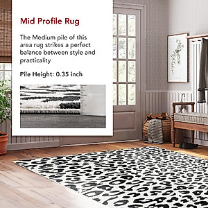 nuLOOM Annette Modern Leopard Print Area Rug, 5x7, Dark Grey