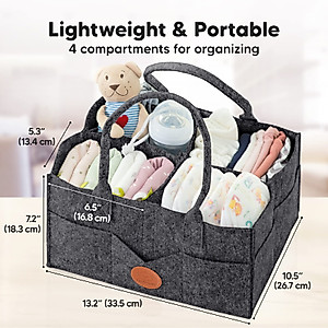 KeaBabies Baby Diaper Caddy Organizer and Portable Diaper Changing Pad - Large Baby Organizer - Waterproof Foldable Baby Changing Mat - Diaper Organizer For Changing Table - Diaper Changing Station
