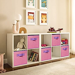 ShellKingdom Storage Bins, Foldable Storage Baskets for Shelves, Closets, Home Organizing, with Reinforced Handles, 14.37 x 10 x 9.8 inches, 3 Pack - Lavender