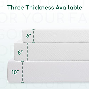 Full Mattress, 10 Inch Memory Foam Mattress in a Box, Medium Firm Green Tea Full Size Mattress for Cool Sleep & Pressure Relief, CertiPUR-US Certified, Made in USA