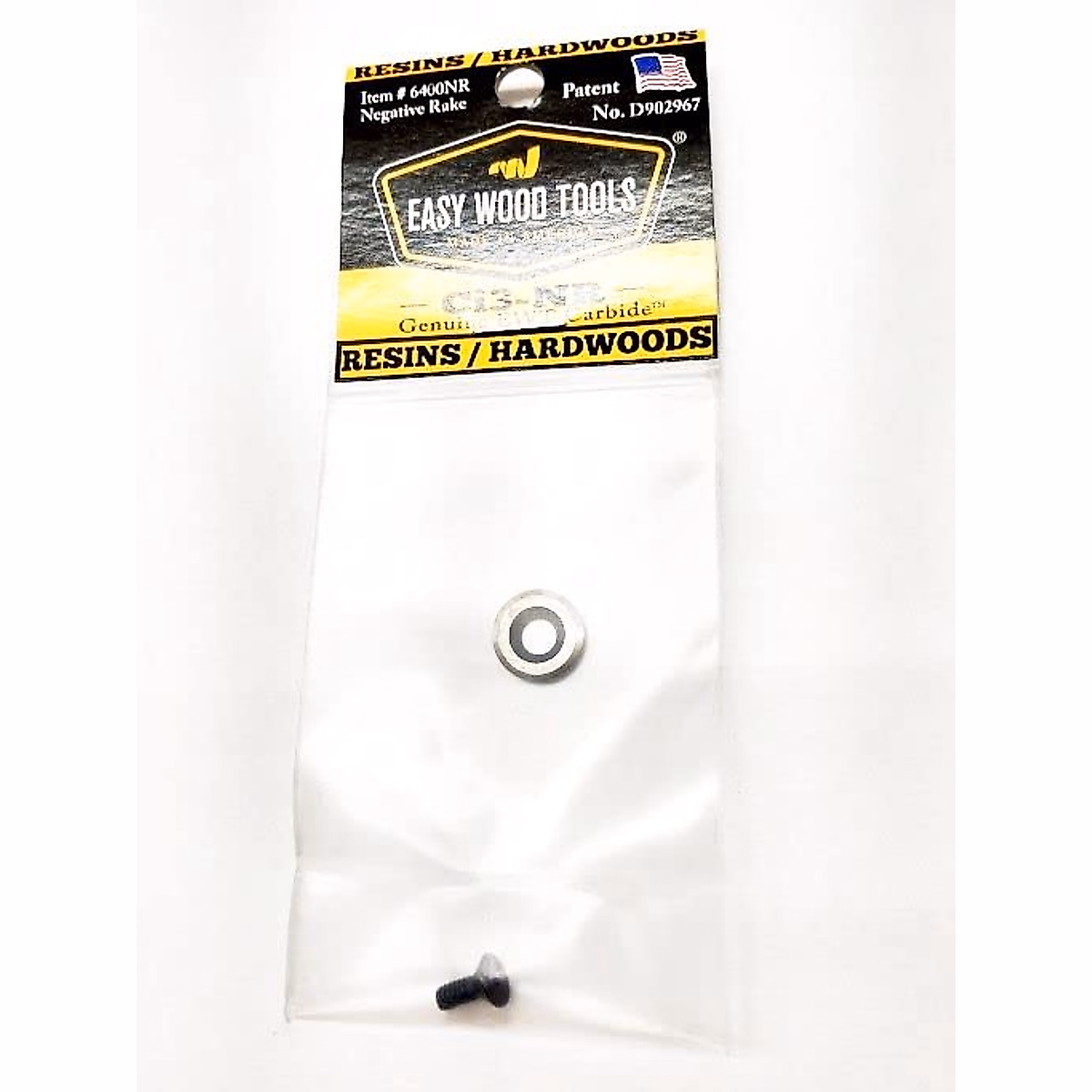 Authentic Easy Wood Tools Ci3-NR (6400NR) Patented Negative Rake Round Replacement Carbide Cutter fits Our Easy Start, Mini & Mid-Size Finishers and Full & Pro-Size Hollower Woodturning Tools