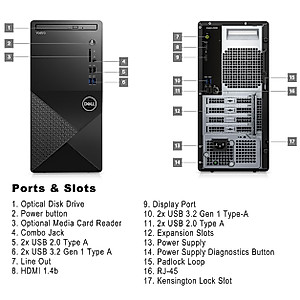 Dell 2023 Vostro 3910 Full Size Tower Business Desktop, 12th Gen Intel 12-Core i7-12700 up to 4.9GHz, 32GB DDR4 RAM, 1TB PCIe SSD, AC WiFi, Bluetooth 5.0, Keyboard & Mouse, Windows 11 Pro