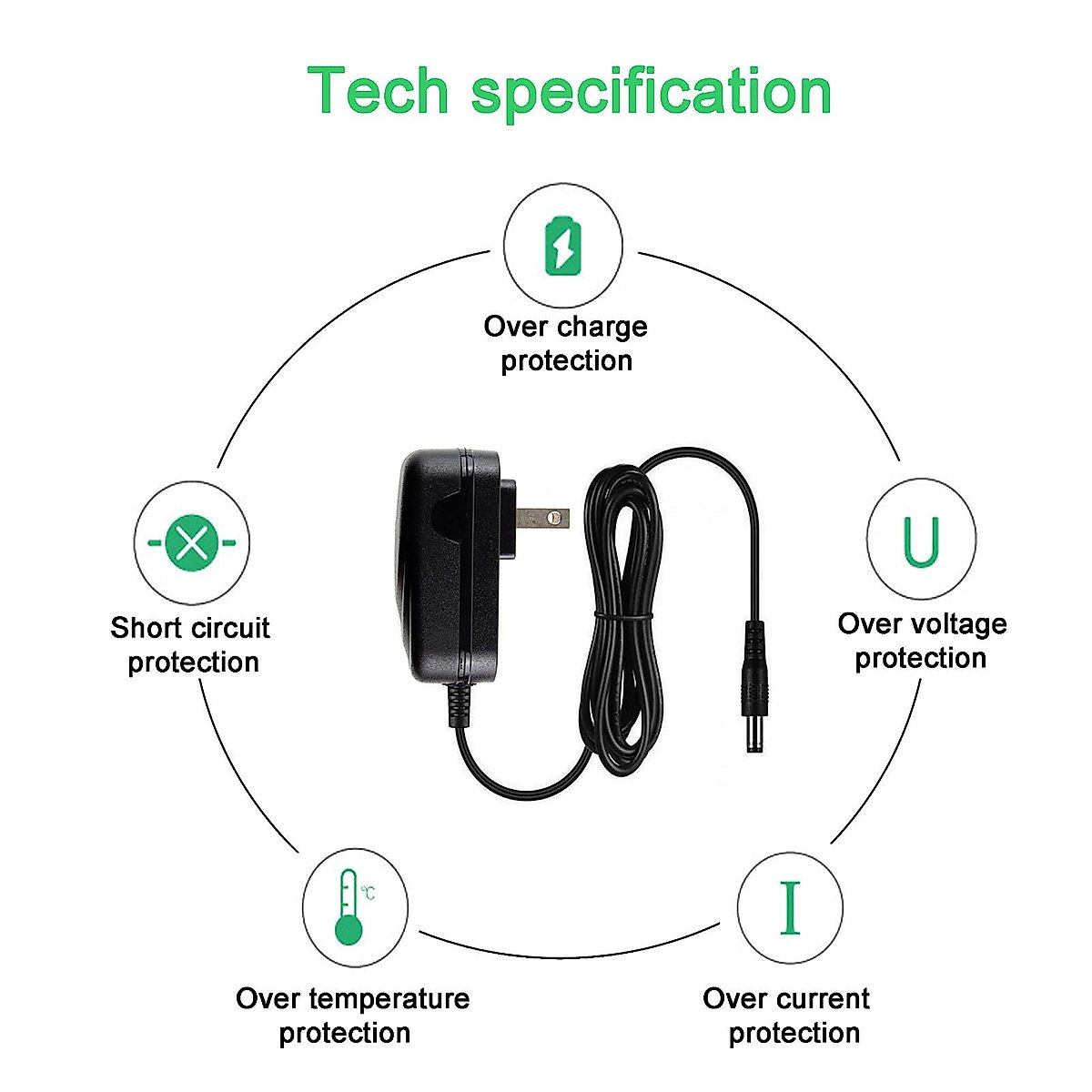 MyVolts 12V Power Supply Adaptor Compatible with/Replacement for Iomega 31758600 External Hard Drive - US Plug with Extension and ON/Off Switch