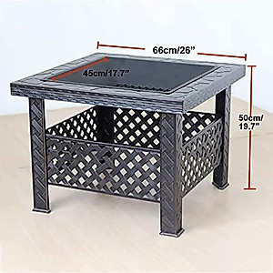 LEAYAN Garden Fire Pit Grill Bowl Grill Barbecue Rack Fire Pit, Outdoor Barbecue Table for Ground, Patio, Deck, Lawn, Outdoor or Campsite,Family Essential Multifunctional Stove