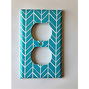 Turquoise Feather Light Switch Cover Various Sizes Offered