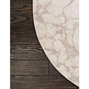 Unique Loom Oasis Collection Area Rug - Breeze (8' x 10' Oval, Brown/ Beige)