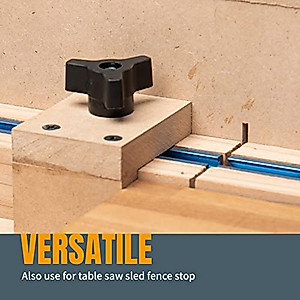 POWERTEC 71068 T Track Knob Kit with 1/4-20 by 1-1/2" Hex Bolts and Washers, Set of 10 T Track Bolts, T Track Accessories for Woodworking Jigs and Fixtures