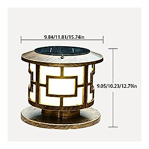 LED Garden Light Solar Light European Style LED Column Head Lamp Fence Door Post Lamp Villa Home Garden Garden Light Outdoor Light Solar Pathway Lights (Size : 250mm)