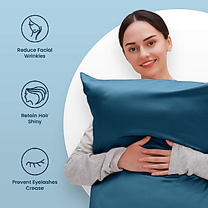 SLEEP ZONE Satin Pillowcase for Hair and Skin (Teal, 55x21 Inches) - Ultra Soft Silky Pillowcase Set of 1 - Satin Pillow Covers with Envelope Closure - Gift Choice for Girls and Women