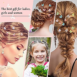 100 Butterfly Hair Accessories for Women - Mini Clips with Box, 90s Retro Style (Clear Color)